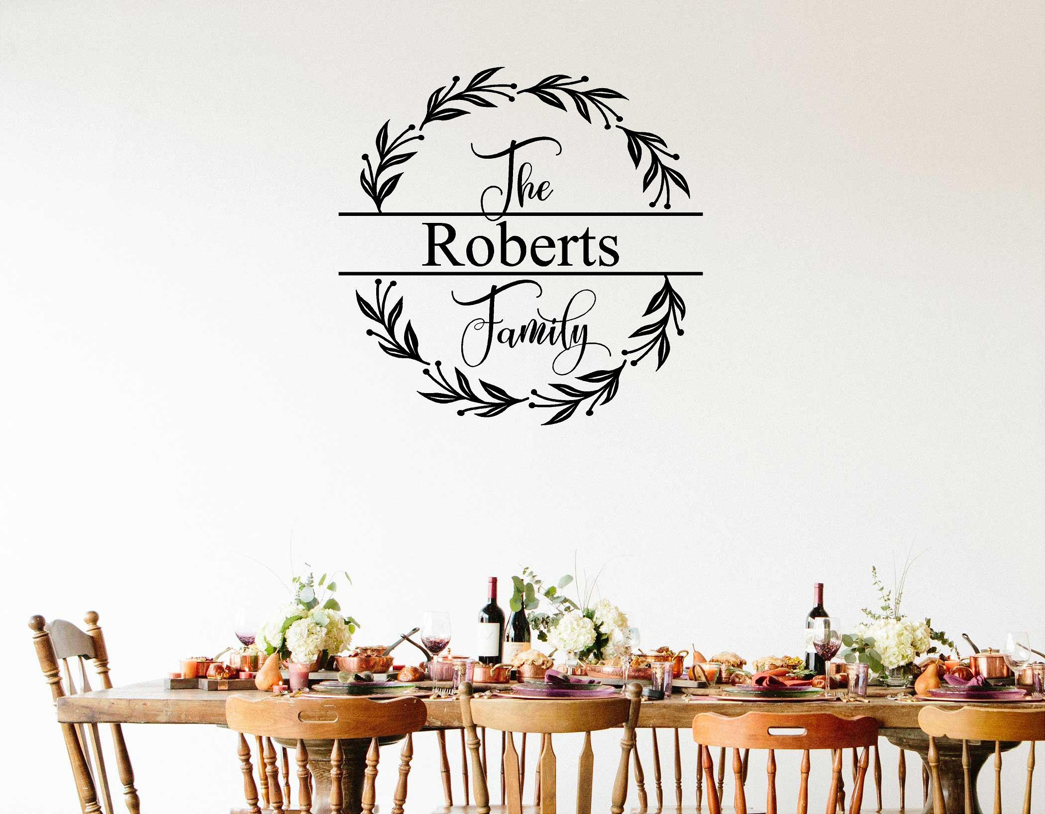 Family Name Personalized Wall Decal Wall Decal Welcome Wall - Etsy