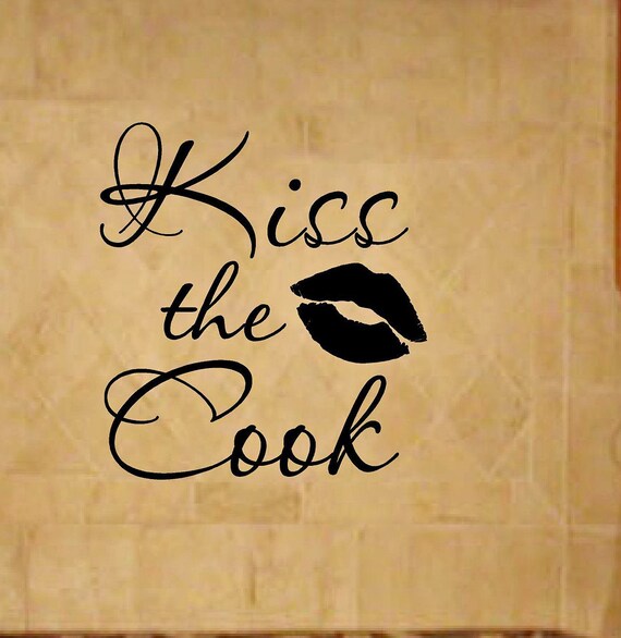 Kiss the Cook Vinyl Wall Decal Kitchen Wall Decal Kitchen | Etsy
