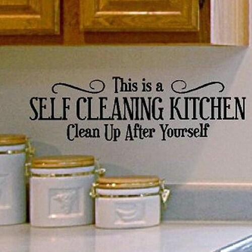 Funny Humorous Clean Kitchen Sign This is a Self-cleaning - Etsy