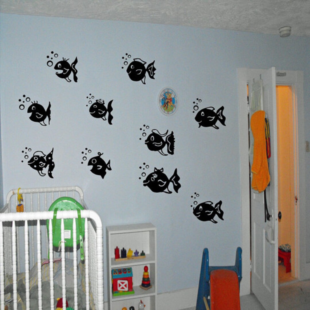 School of Fish Vinyl Wall Decal. Sea Life Decal Nursery - Etsy