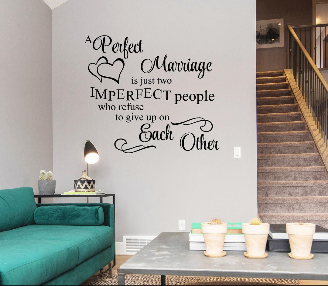 A Perfect Marriage Vinyl Wall Decal, Marriage Decal, Romantic Decal ...