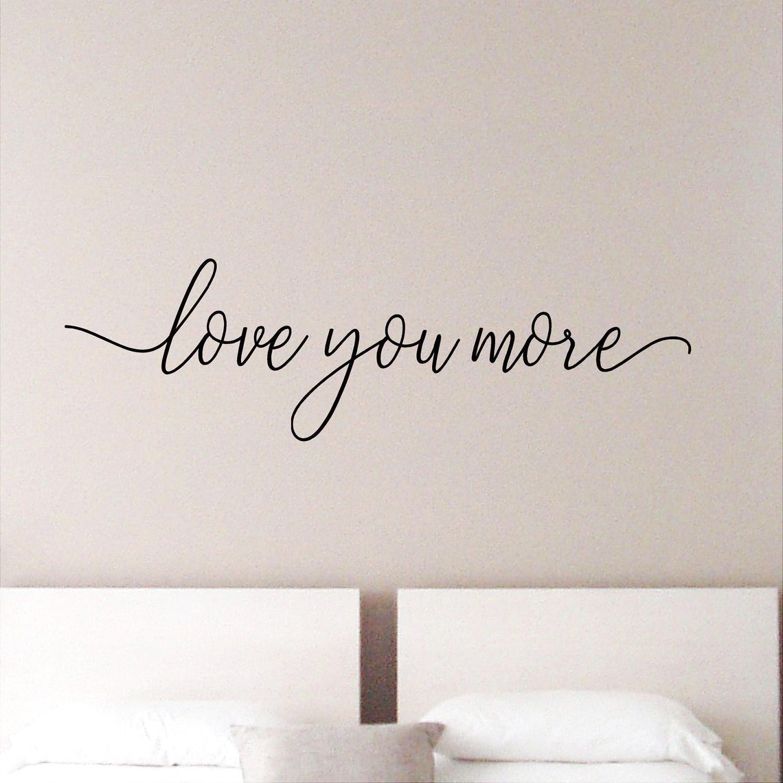 Love You More Bedroom Vinyl Wall Decal Bedroom Decor Heart - Etsy