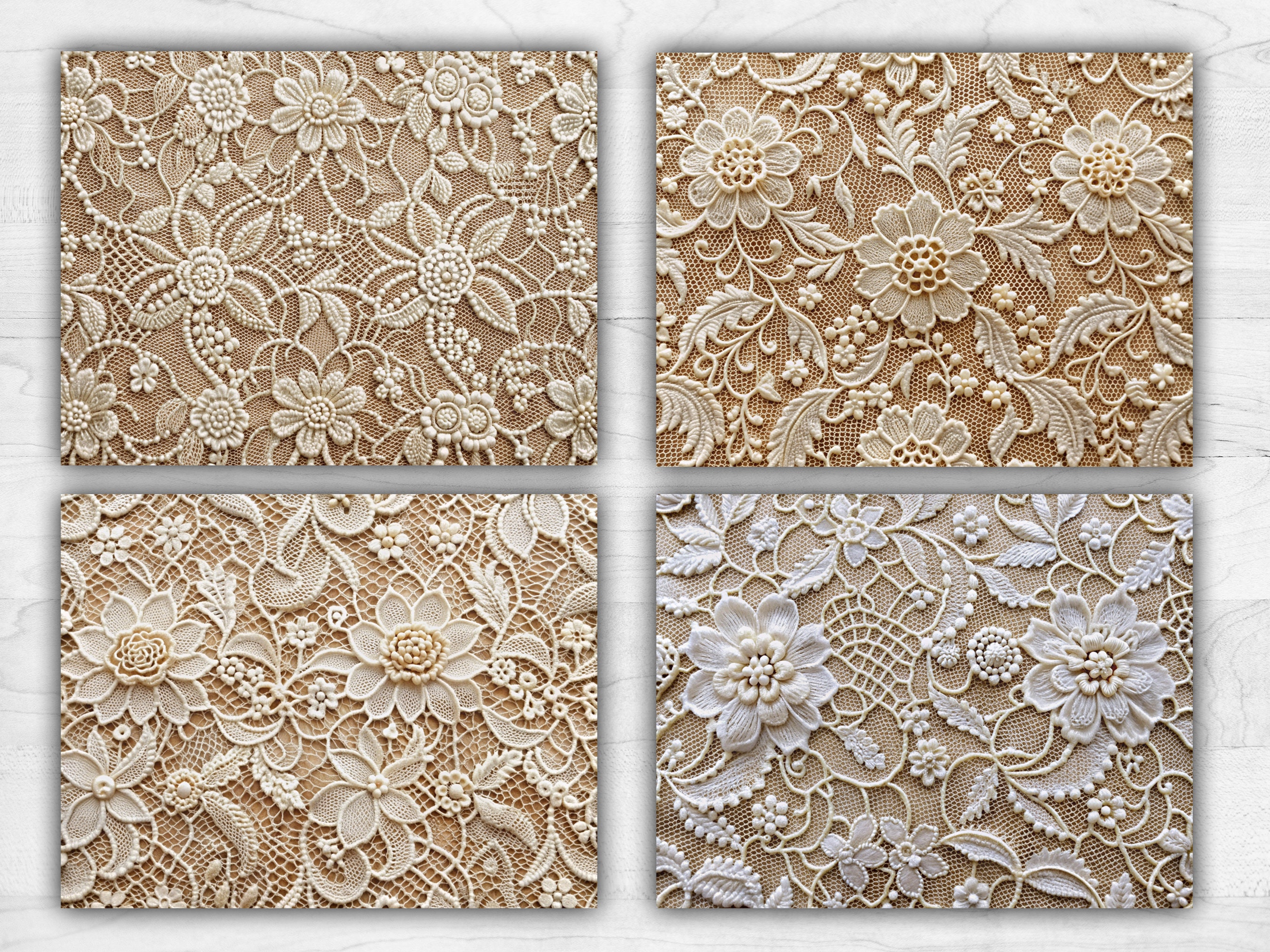 White Floral Lace Junk Journal Pages, Lace Decor Scrapbooking Paper ...