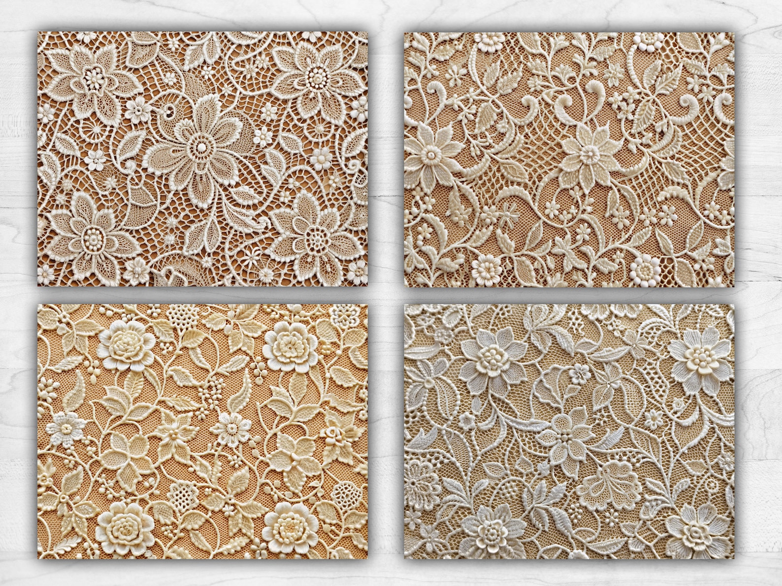 White Floral Lace Junk Journal Pages, Lace Decor Scrapbooking Paper ...