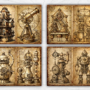 Vintage Steampunk Junk Journal Pages Vintage Drawing Junk Journal ...