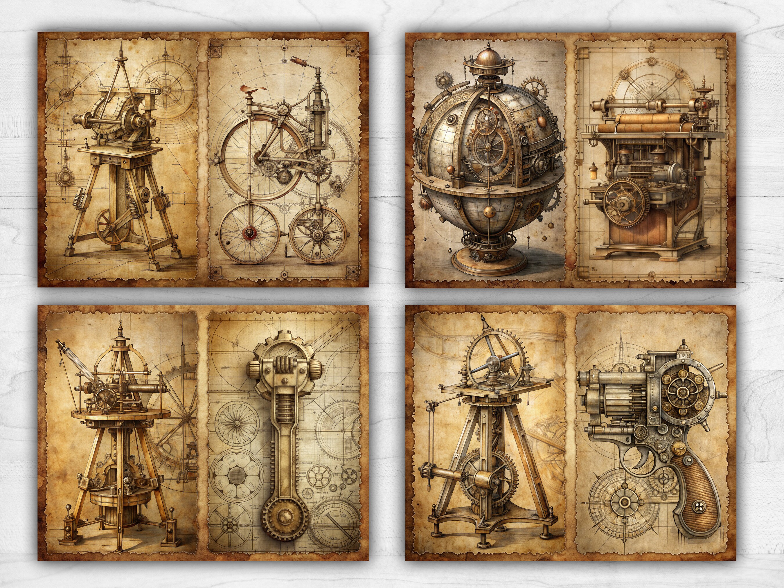 Vintage Steampunk Junk Journal Pages Vintage Drawing Junk Journal ...