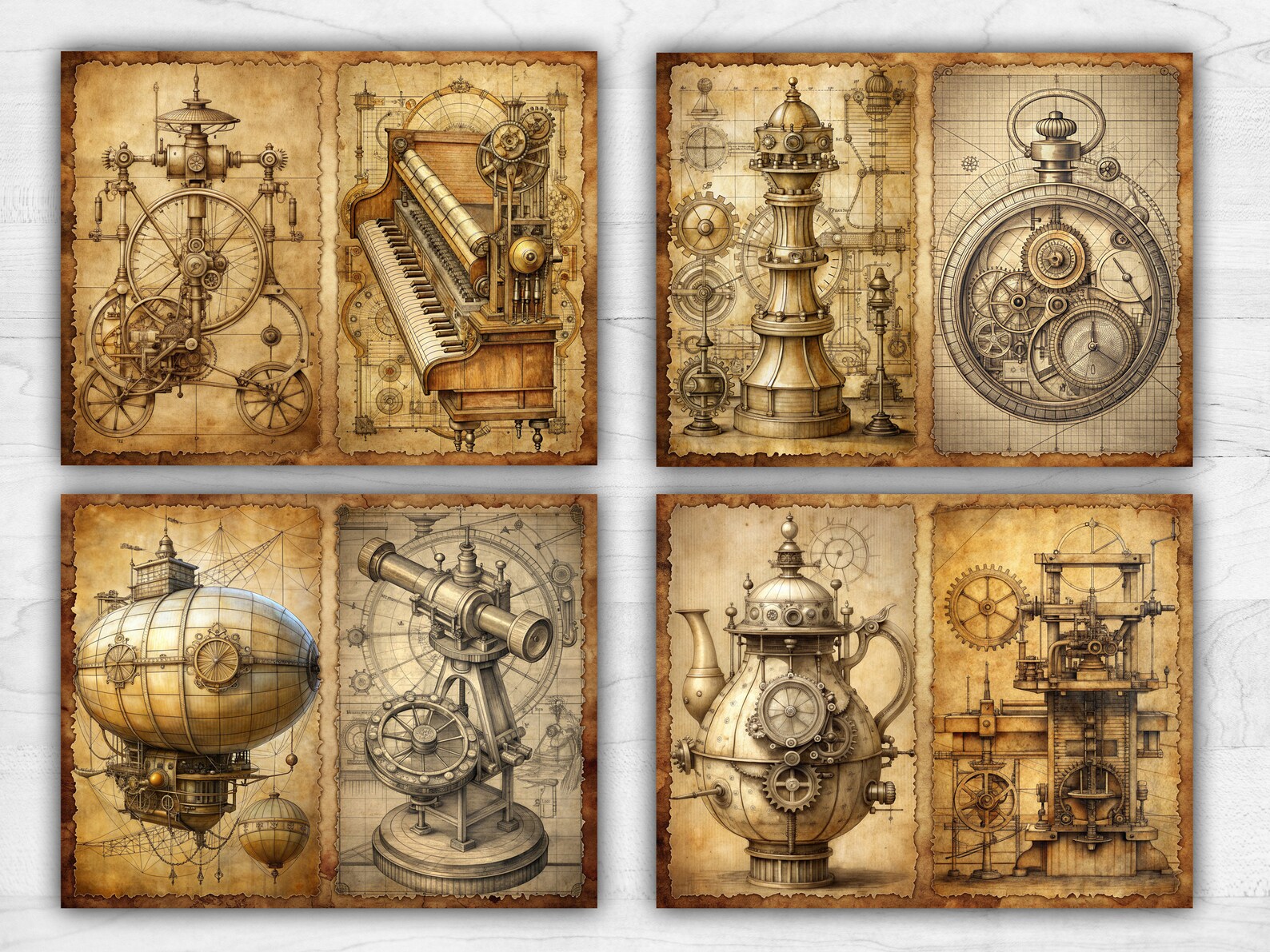 Vintage Steampunk Junk Journal Pages Vintage Drawing Junk Journal ...