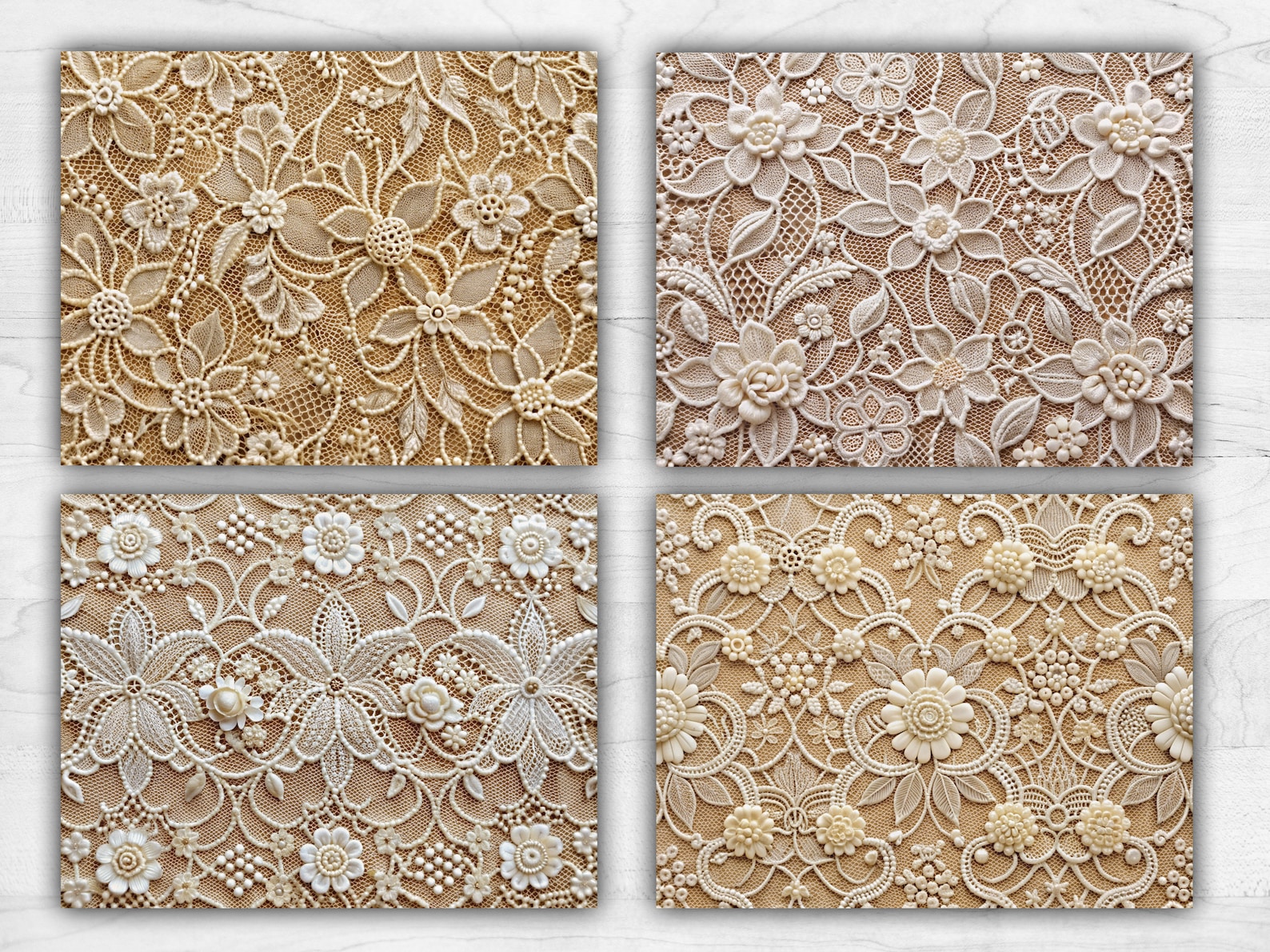 White Floral Lace Junk Journal Pages, Lace Decor Scrapbooking Paper ...