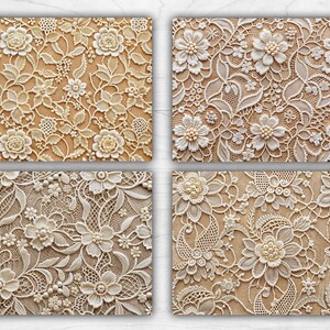 White Floral Lace Junk Journal Pages, Lace Decor Scrapbooking Paper ...