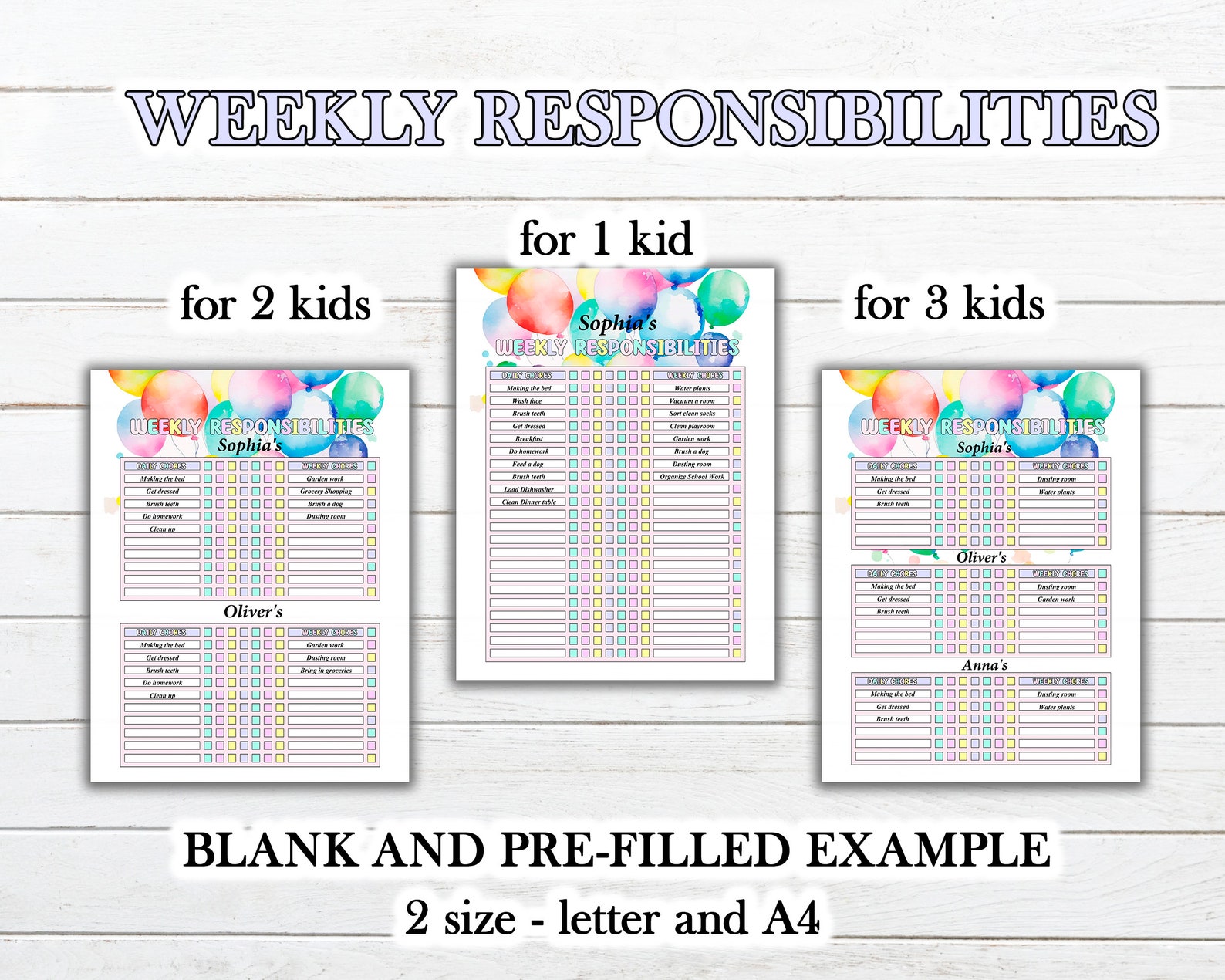 Kids Daily Schedule Kids Daily Chart Kids Daily Chore Chart Editable ...