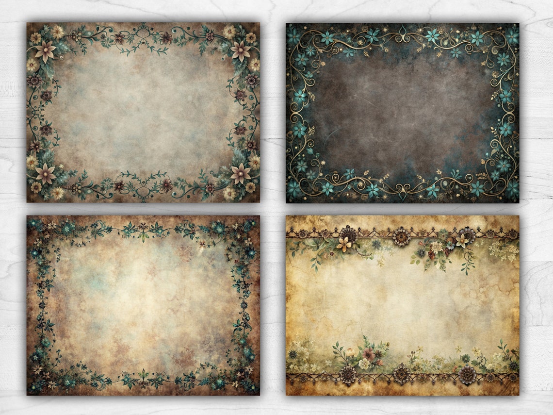 Gothic Junk Journal Pages Borders Frames Junk Journal Printable Pages ...
