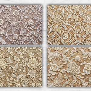 White Floral Lace Junk Journal Pages, Lace Decor Scrapbooking Paper ...