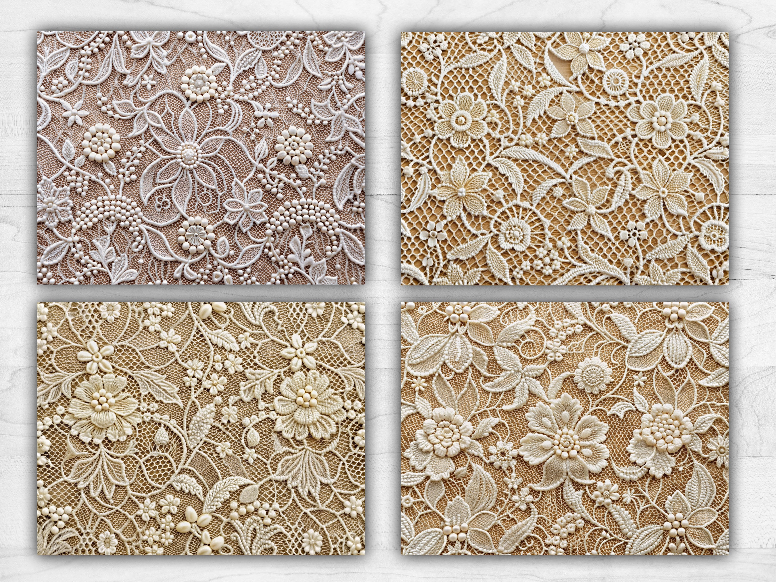 White Floral Lace Junk Journal Pages, Lace Decor Scrapbooking Paper ...