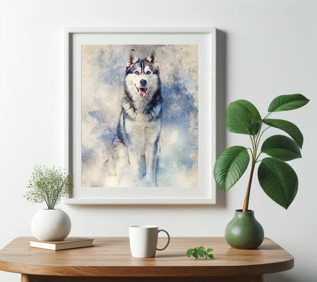 Custom Dog Portrait Gifted Dog-custom Portrait Custom Dog Fromphoto ...