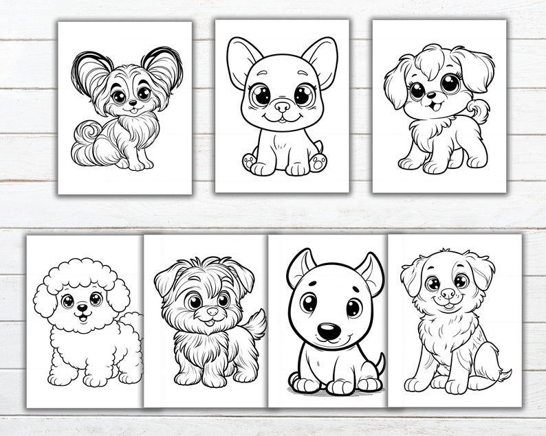 Kawaii Coloring Pages for Kids Puppy Coloring Pages for Dog Lovers Dog ...