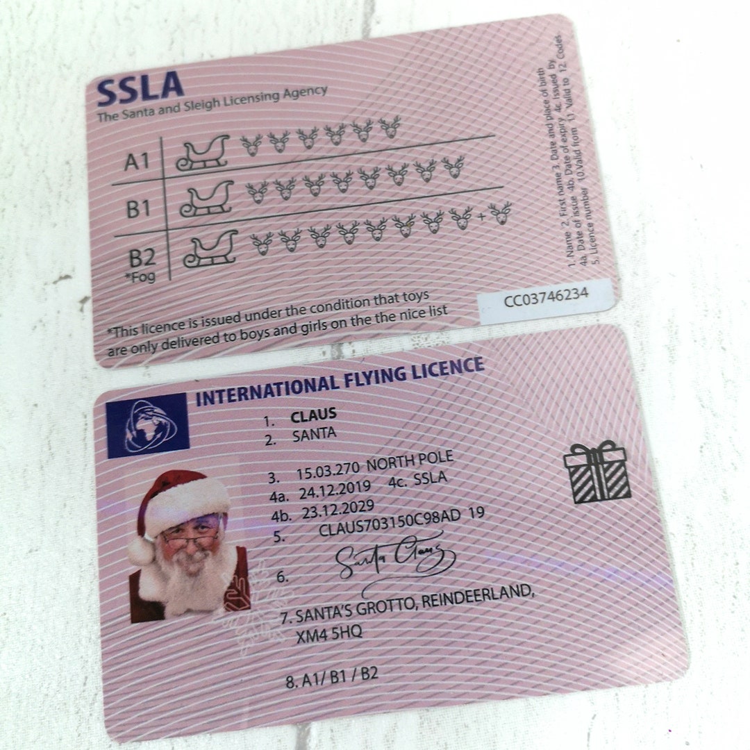 Santa Flying License Elf License Christmas Eve Box Fillers - Etsy UK