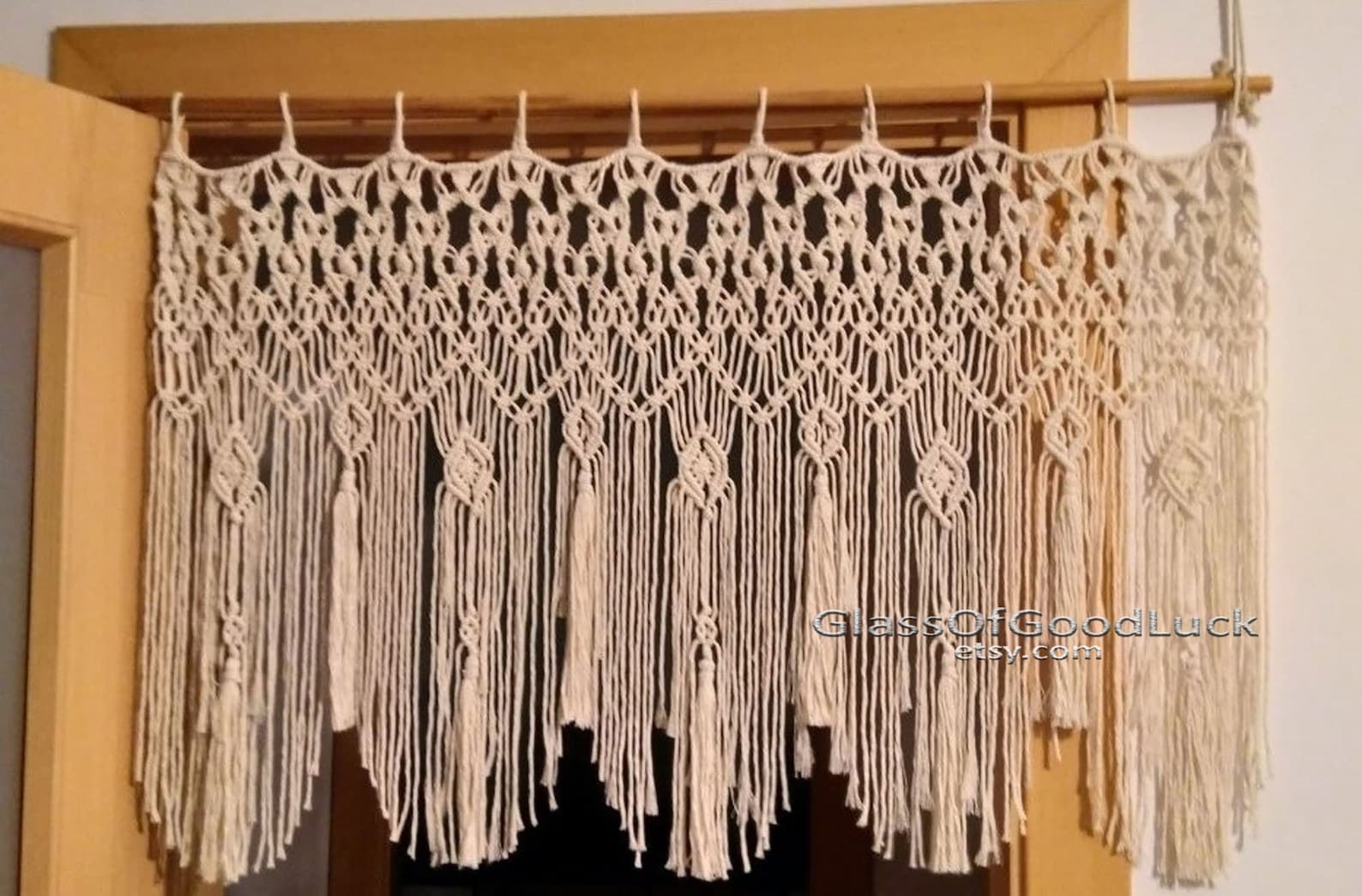 Decor Macrame Valance. Macrame Curtain..macrame Wall Hanging.macrame ...