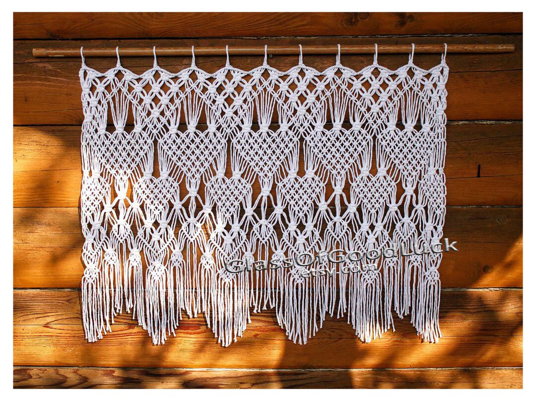 Decor Macrame Valance, Banner Macrame, Natural Cotton Cord,macrame Wall ...