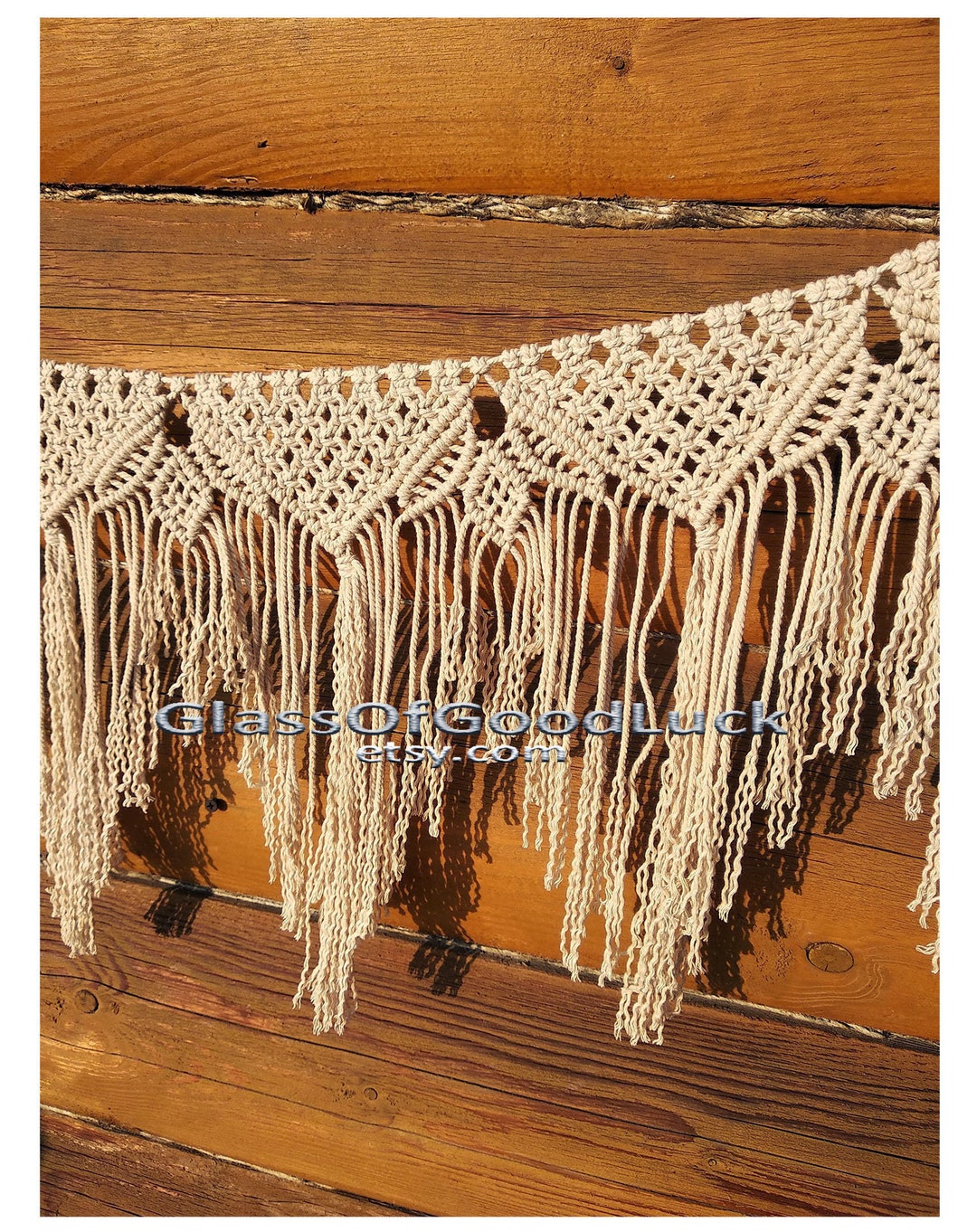 Decor Macrame Garland, Banner Macrame, Natural Linen Cord,macrame Wall ...