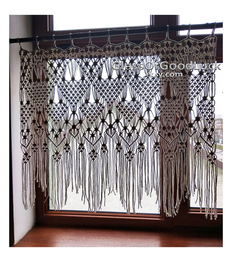 Decor Macrame Valance, Banner Macrame, Natural Cotton Cord,macrame Wall ...