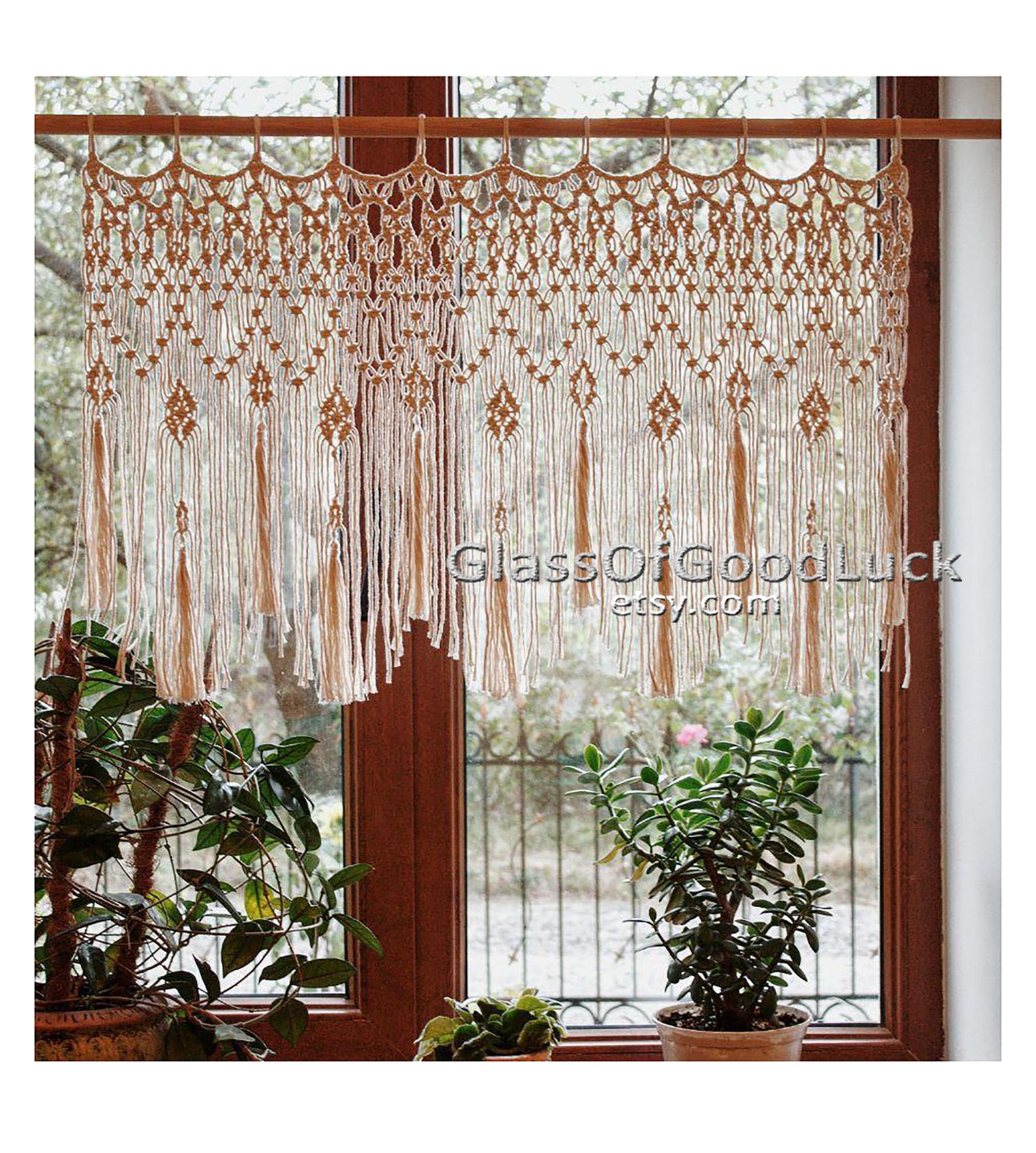 Decor Macrame Valance. Macrame Curtain..macrame Wall Hanging.macrame ...