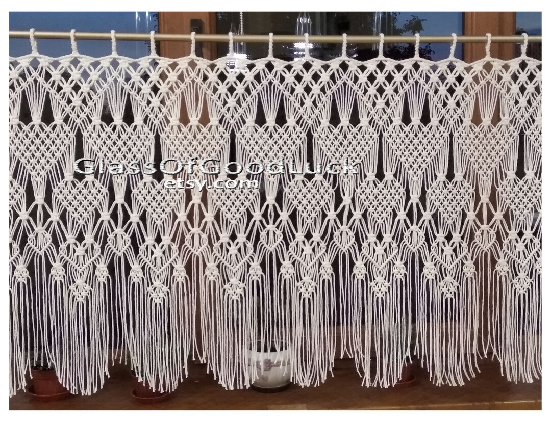 Decor Macrame Valance, Banner Macrame, Natural Cotton Cord,macrame Wall ...