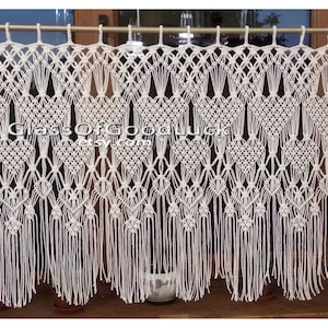 Decor Macrame Valance, Banner Macrame, Natural Cotton Cord,macrame Wall ...
