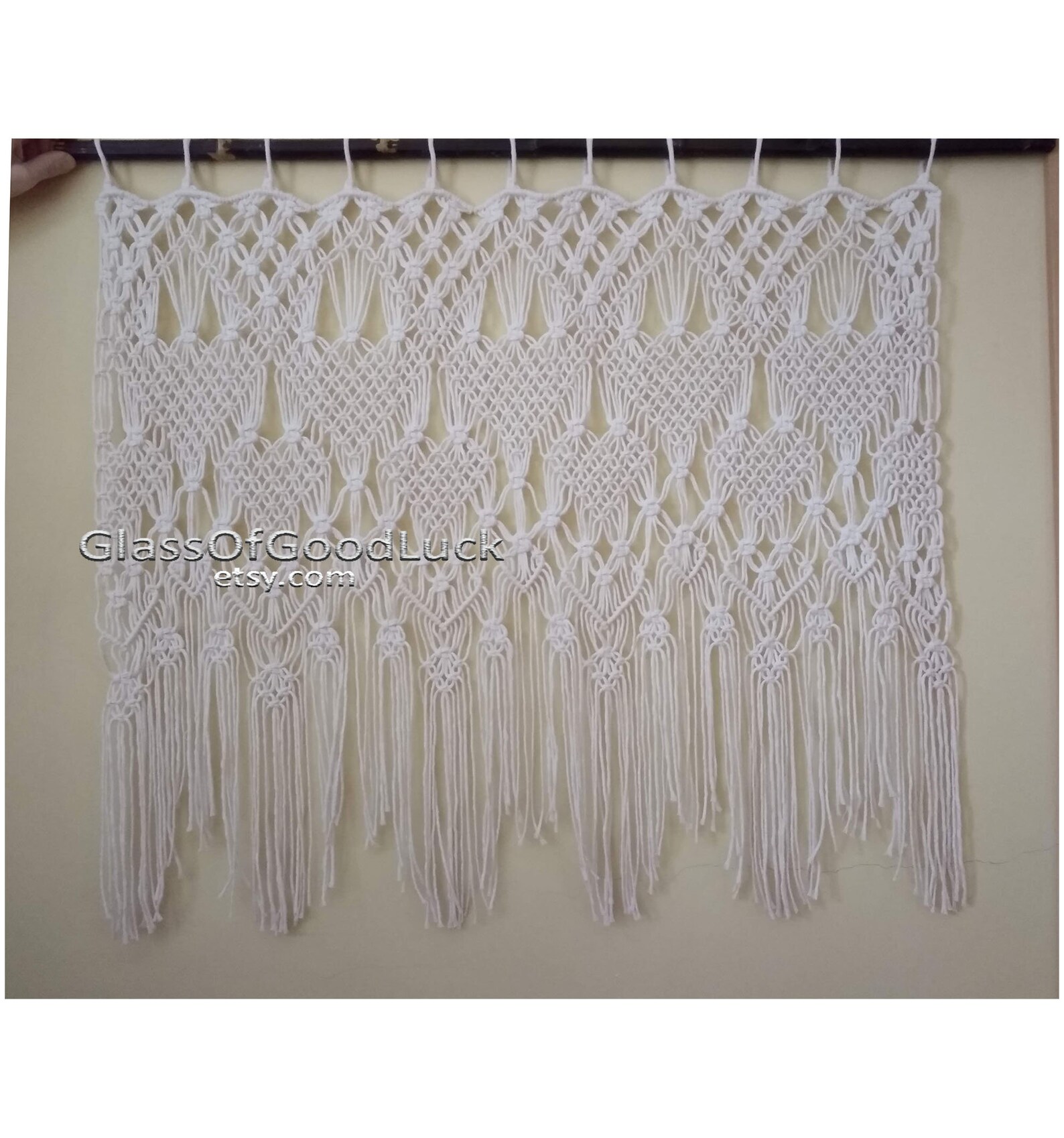 Decor Macrame valance Banner Macrame natural cotton | Etsy