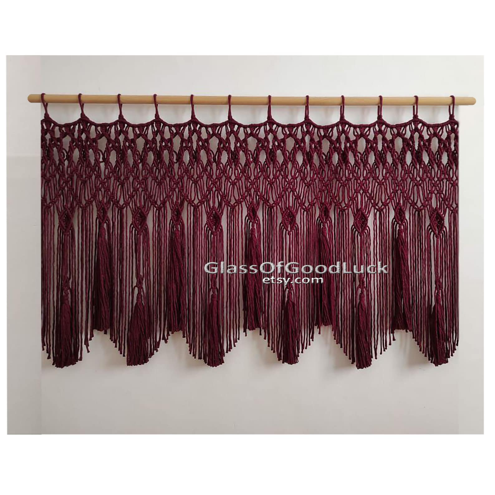 Decor Macrame Valance. Macrame Curtain..macrame Wall | Etsy