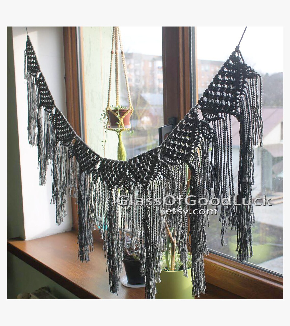 Decor Macrame Garland, Banner Macrame, Natural Linen Cord,macrame Wall ...