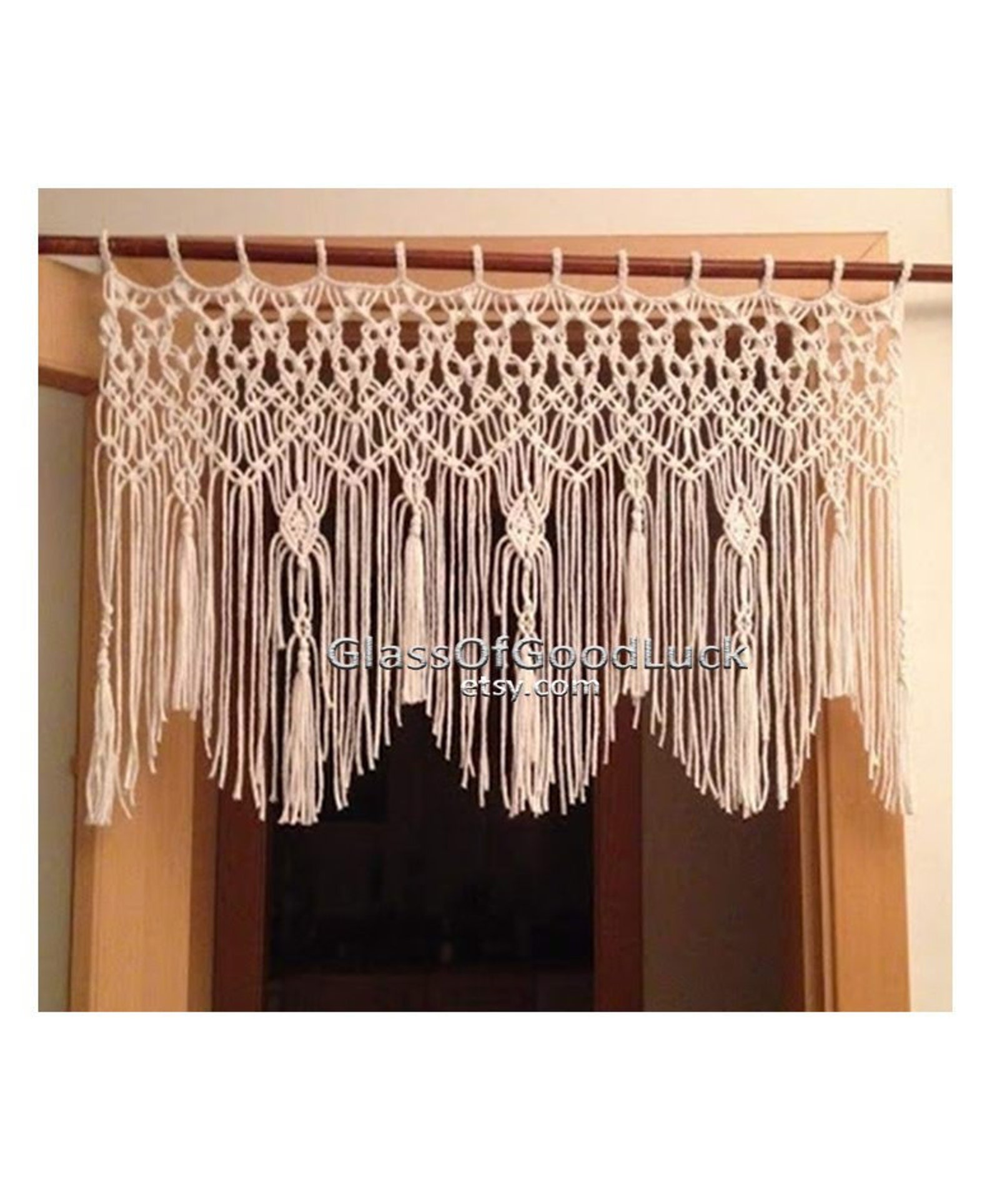 Decor Macrame Valance. Macrame Curtain..macrame Wall Hanging.macrame ...
