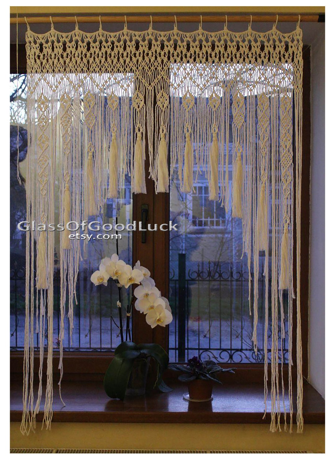 Macrame Curtain..macrame Wall Hanging.macrame Wall Art.macreme Doorway ...