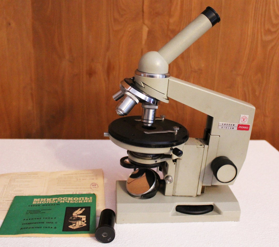 Vintage Soviet Biological Microscope Worker BIOLAM R-11 LOMO / USSR ...