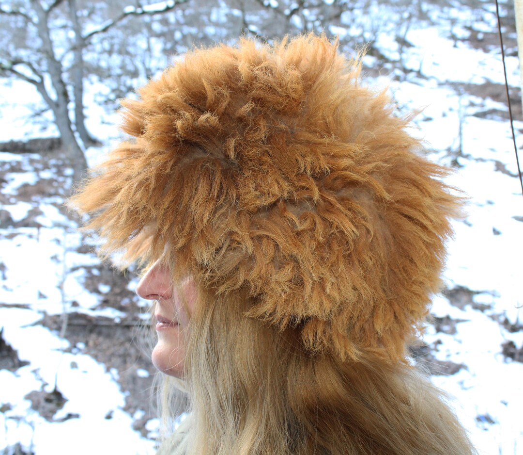 Light Brown Genuine Handmade Sheepskin Papakha Hat Caucasus Mountain ...