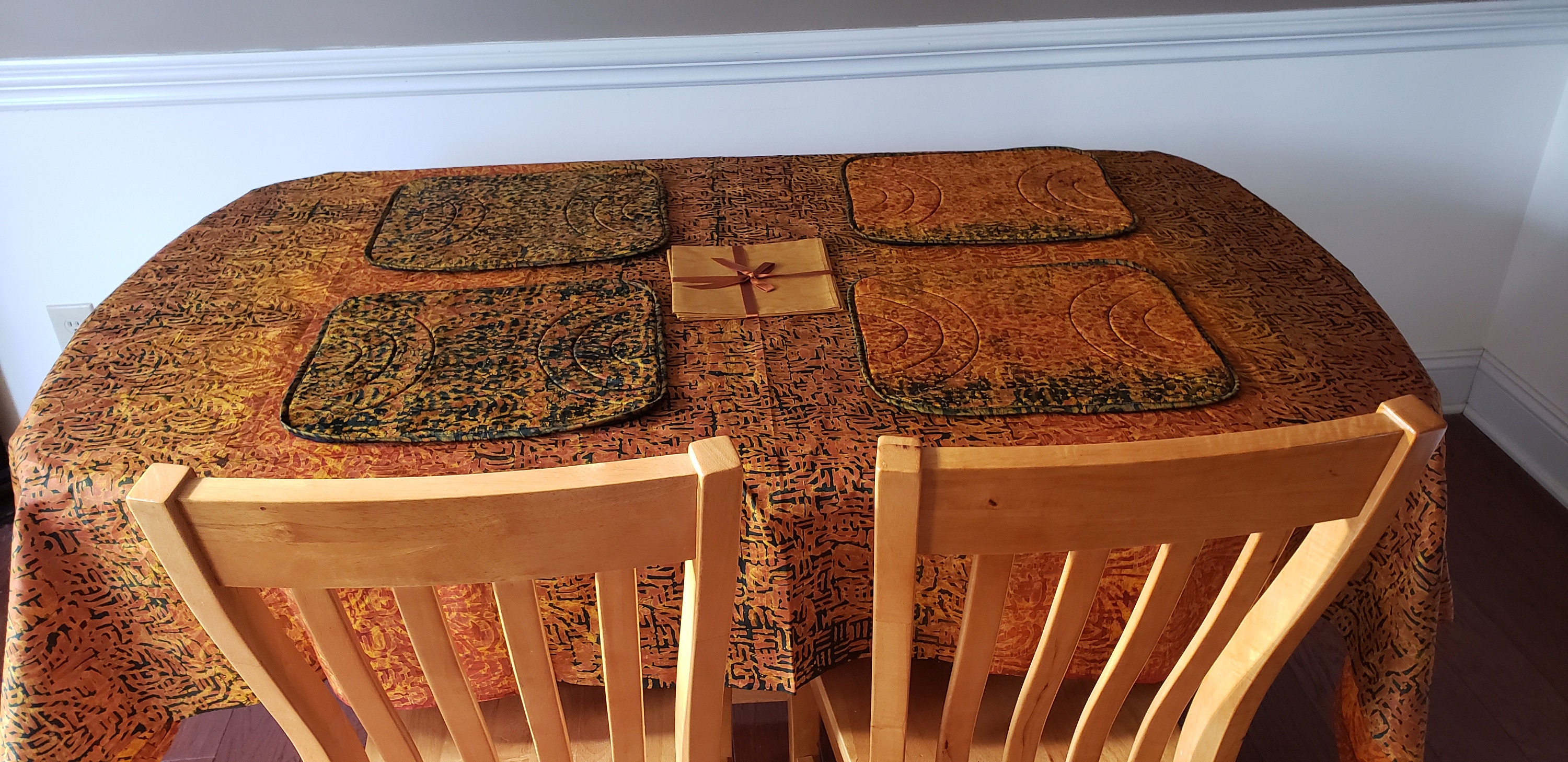 Firaw African Cotton Batik Tablecloth 4 Placemats 4 Dinner - Etsy