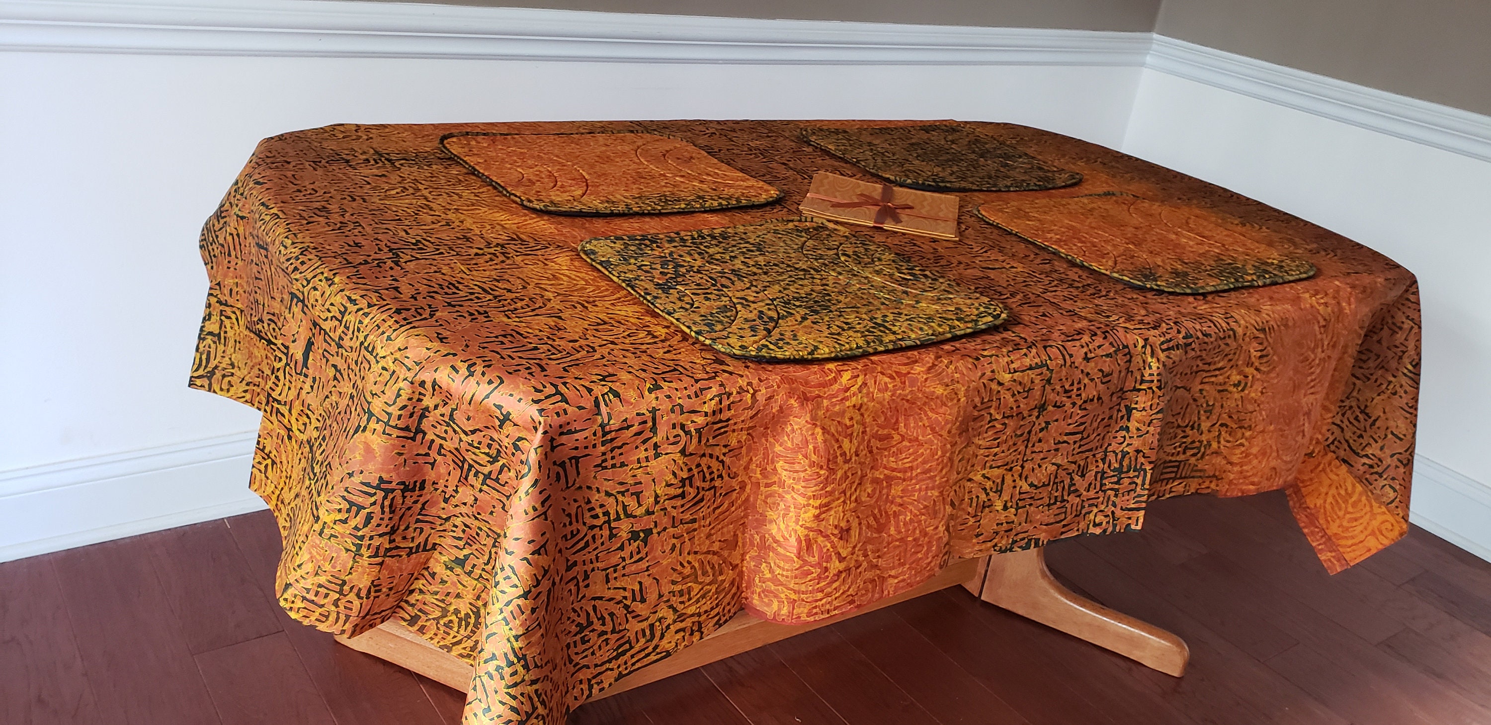 Firaw African Cotton Batik Tablecloth 4 Placemats 4 Dinner - Etsy