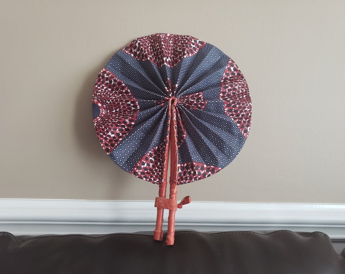 African Print Ankara Folding Fan Round Windmill Style With - Etsy