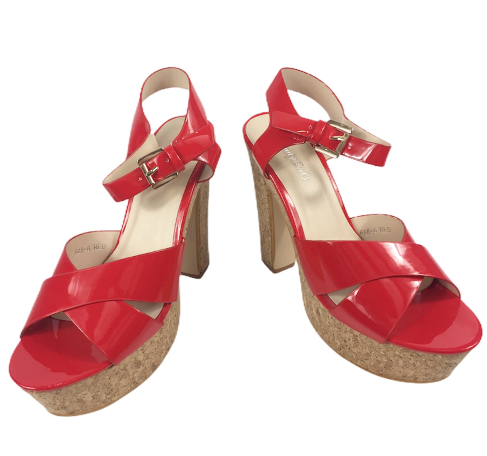 Womens Ladies Red Patent High Heel Strappy Shoes Sandals Size | Etsy