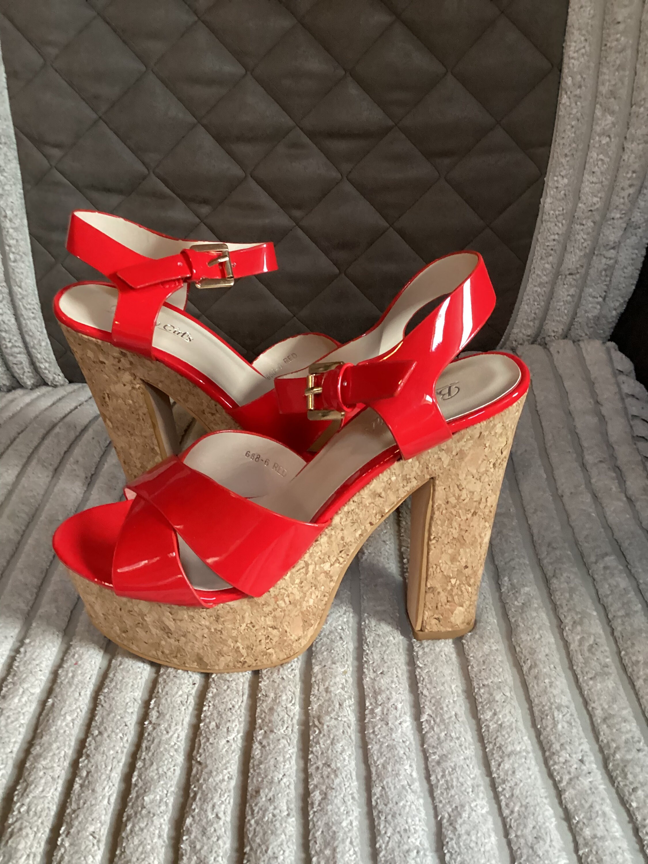 Womens Ladies Red Patent High Heel Strappy Shoes Sandals Size - Etsy