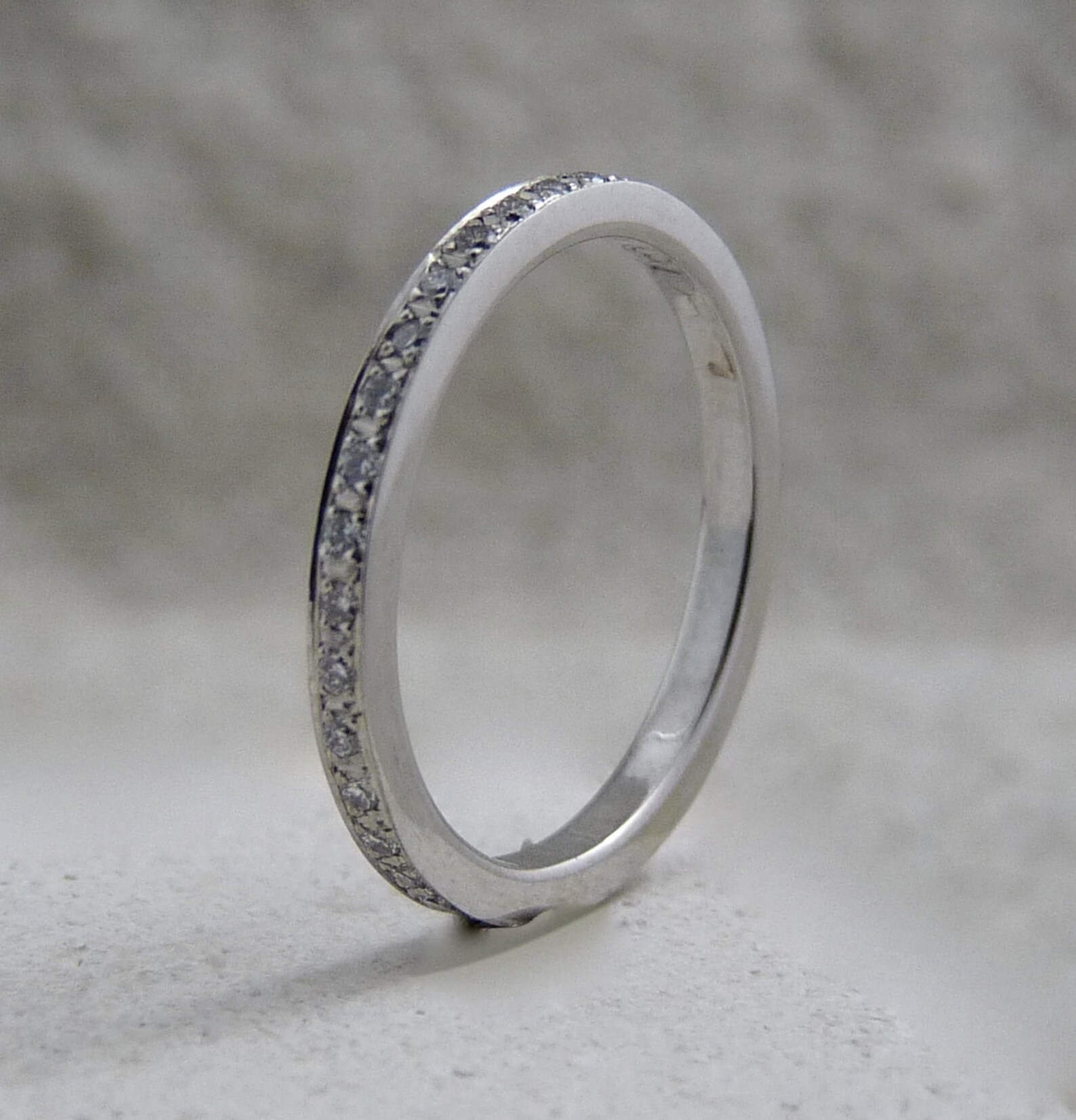 Jonc éternité or blanc 14K alliance diamants dame jonc or - Etsy Canada