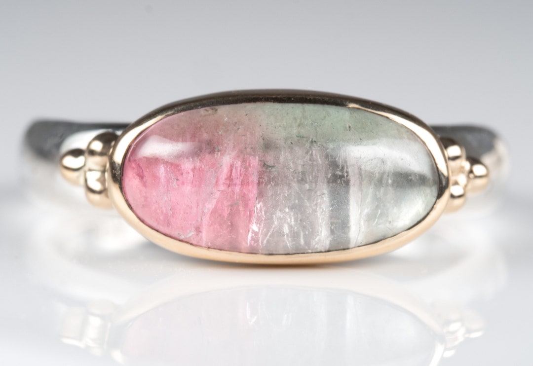 Light Watermelon Tourmaline Ring, Tourmaline Ring, Tourmaline Silver ...