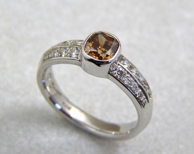 Champagne Diamond Ring, Champagne Diamond Engagement Rings, White ...