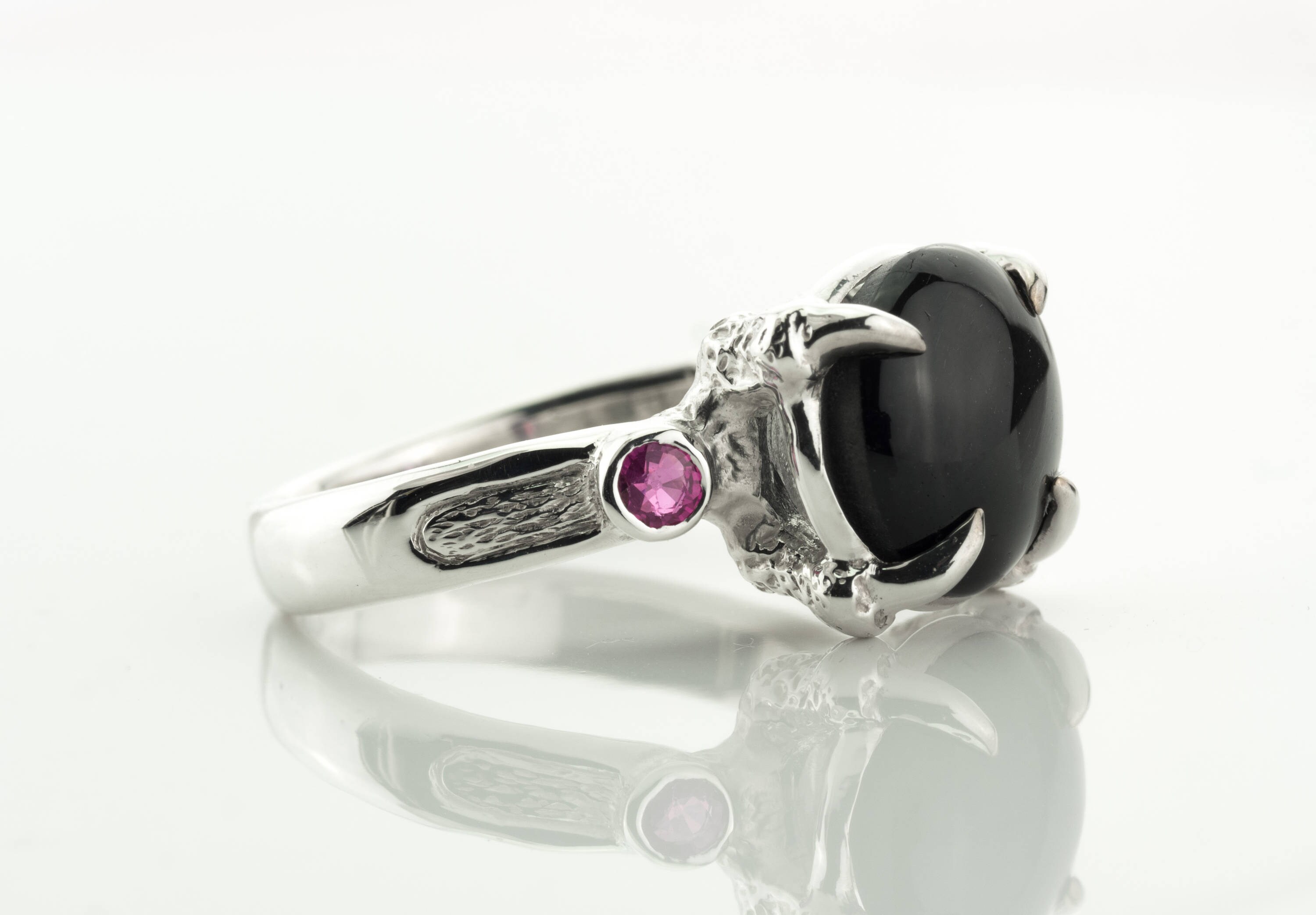 Silver Black Ring Silver Gemstone Rings Black Star Silver - Etsy