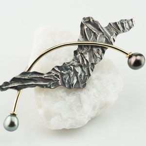 Tahiti Black Pearl Brooch Modern Style Brooch Original - Etsy