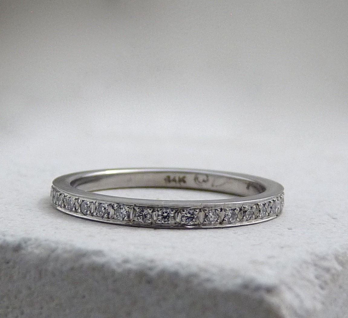 Jonc éternité or blanc 14K alliance diamants dame jonc or - Etsy Canada