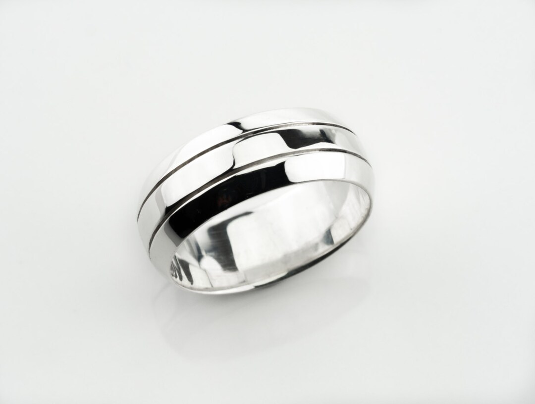 Simple Silver Wedding Band, Modern Silver Band, Classic Silver Band ...