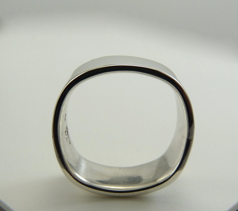 Forged Silver Band Rounded Square Profile Silver Band Silver - Etsy Canada