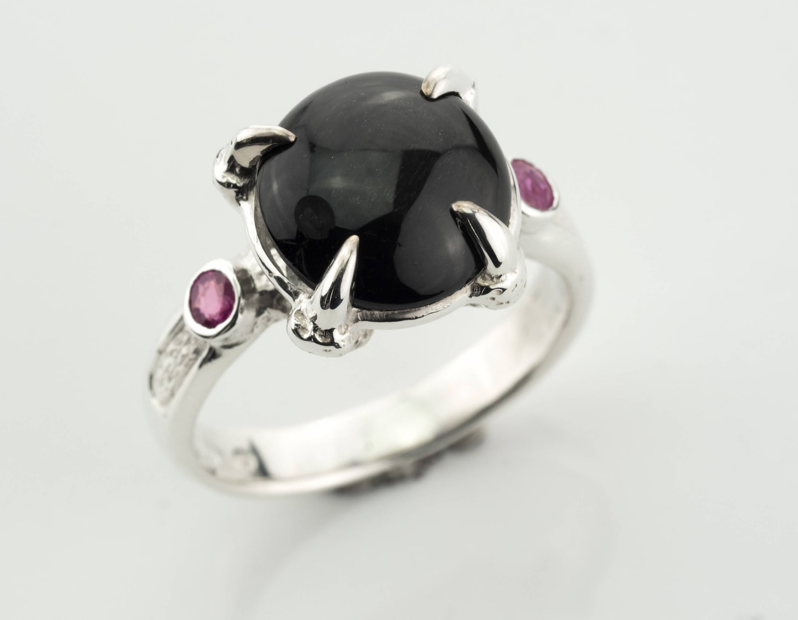 Silver Black Ring Silver Gemstone Rings Black Star Silver - Etsy