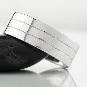 Simple Silver Wedding Band, Modern Silver Band, Classic Silver Band ...