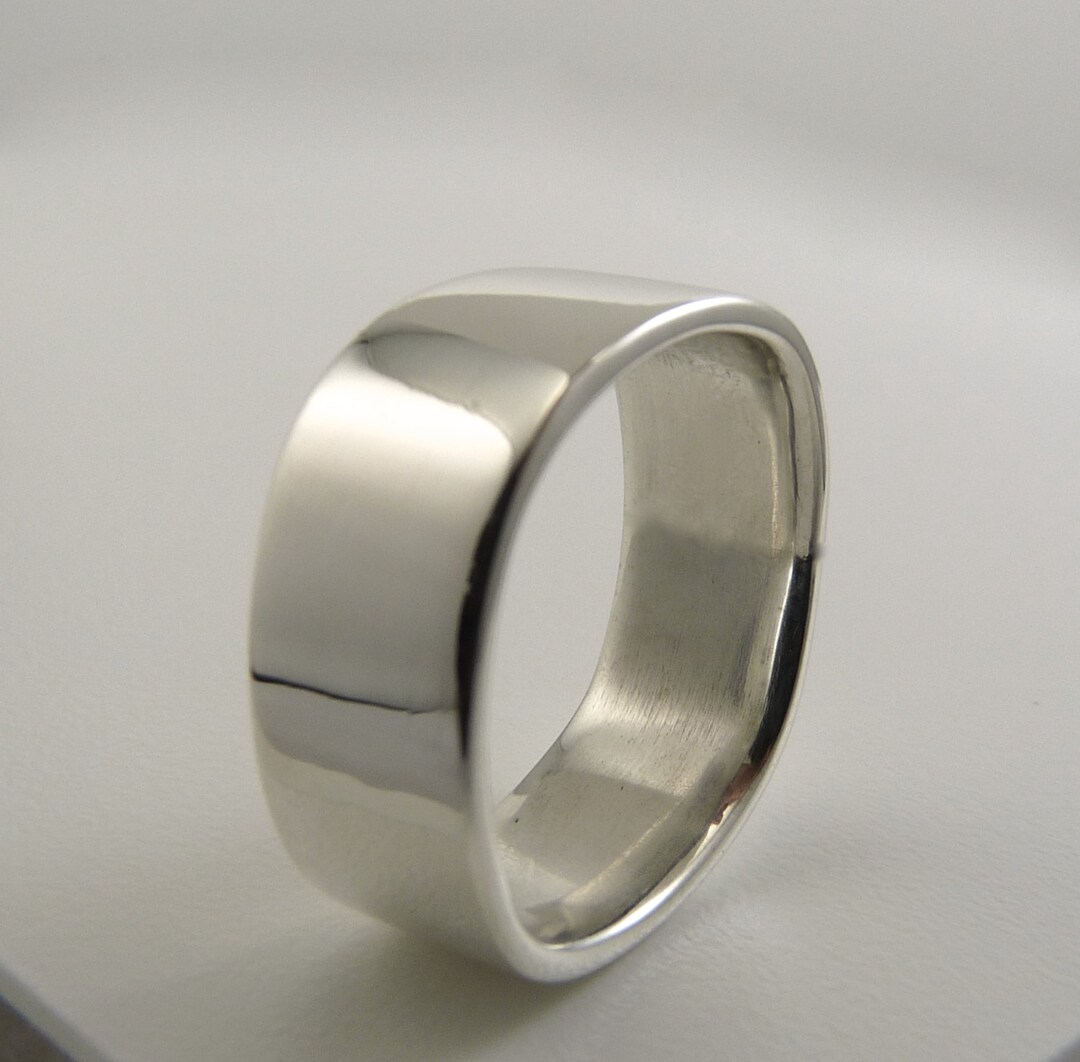 Forged Silver Band, Rounded Square Profile Silver Band, Silver Band ...